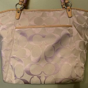 Coach | Bags | Pink Coach Signature Canvas Bag | Poshmark